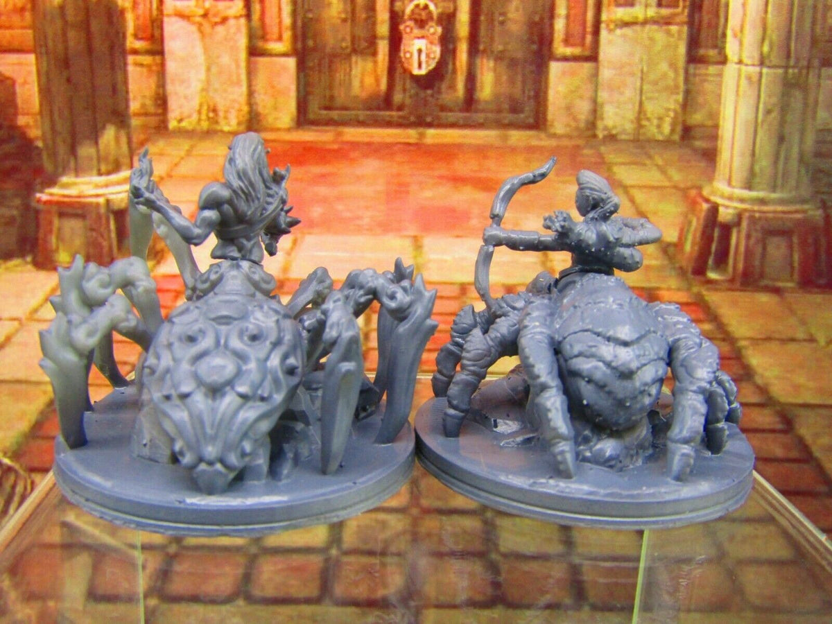 Dark Elf Arachnid Spider Warriors Pair Mini Miniature Figure 3D Printe ...