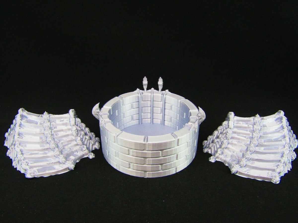 Sacrificial Pit Pool w/ Stairs Scatter Terrain Scenery 3D Printed Mini ...