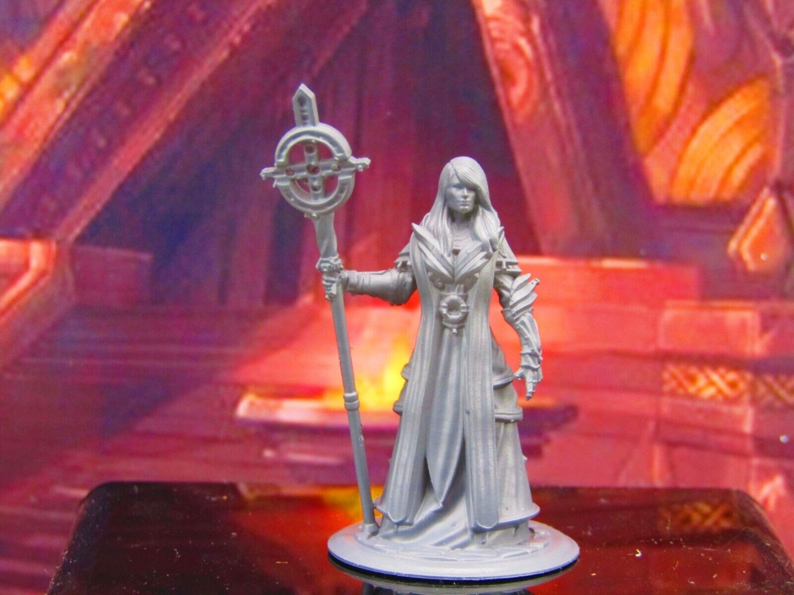 Female Holy Priest w/ Staff Human Mini Miniature Model Character Figur ...