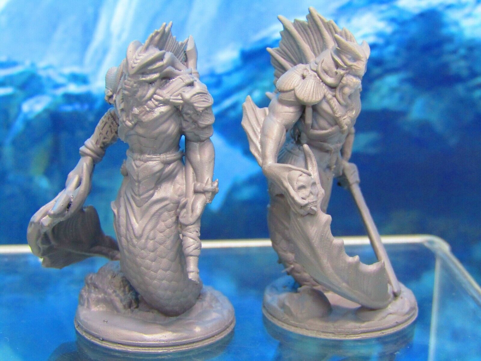 Merrow Merman Monster Sea Creature Pair Mini Miniature Figure 3D Print ...