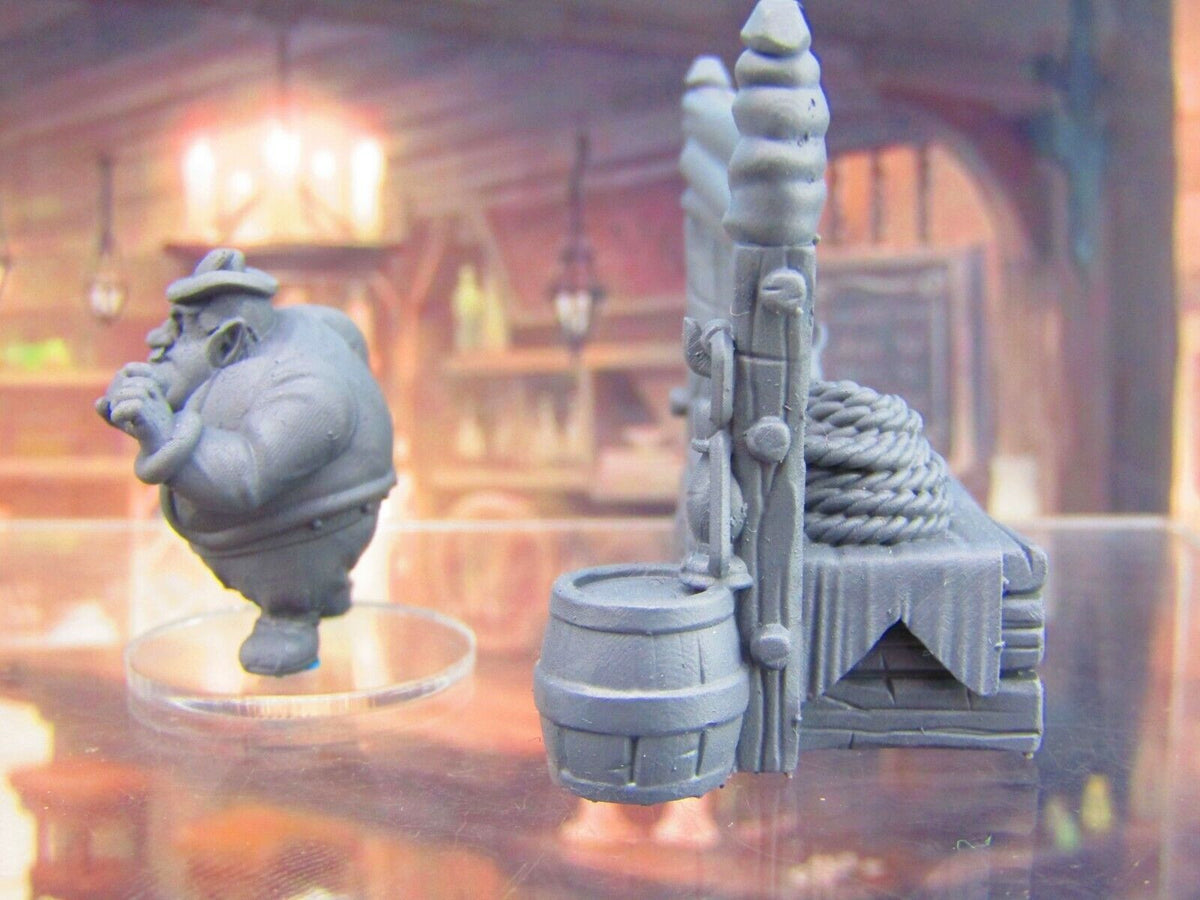 Crooked Human Merchant Trader and Booth Shop Mini Miniature Figure 3D ...