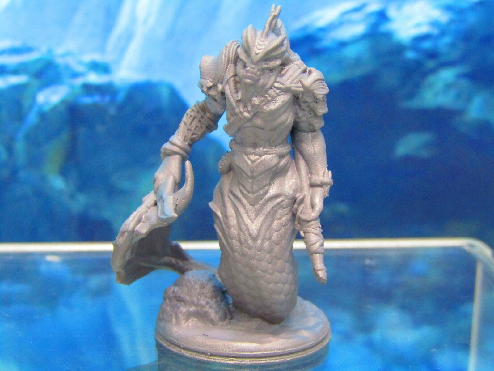 Merrow Merman Monster Creature w/ Spear Mini Miniature Figure 3D Print ...
